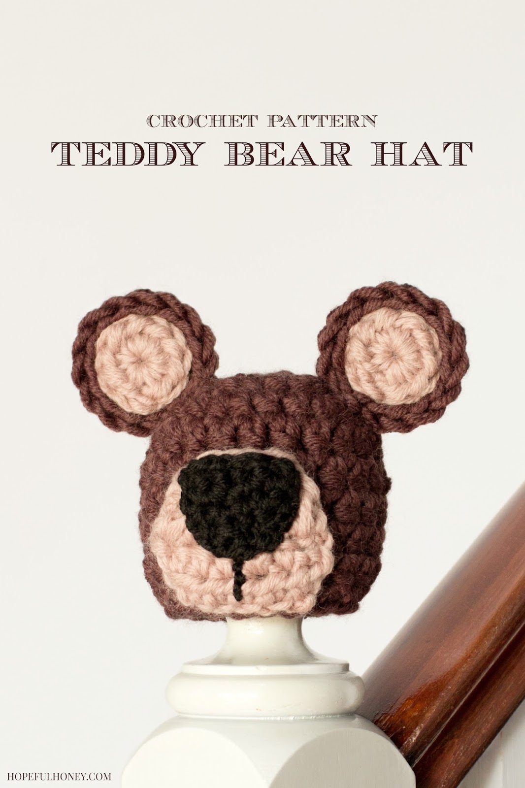 Newborn Teddy Bear Hat Crochet Pattern - Hopeful Honey