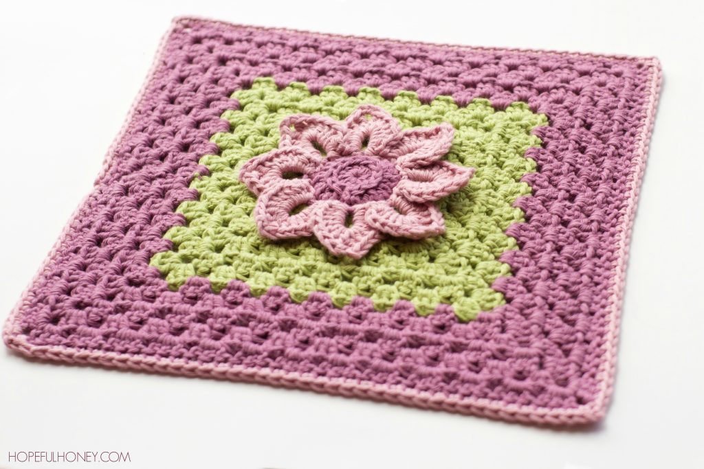Water Lily Afghan Square - Free Crochet Pattern by Hopeful Honey