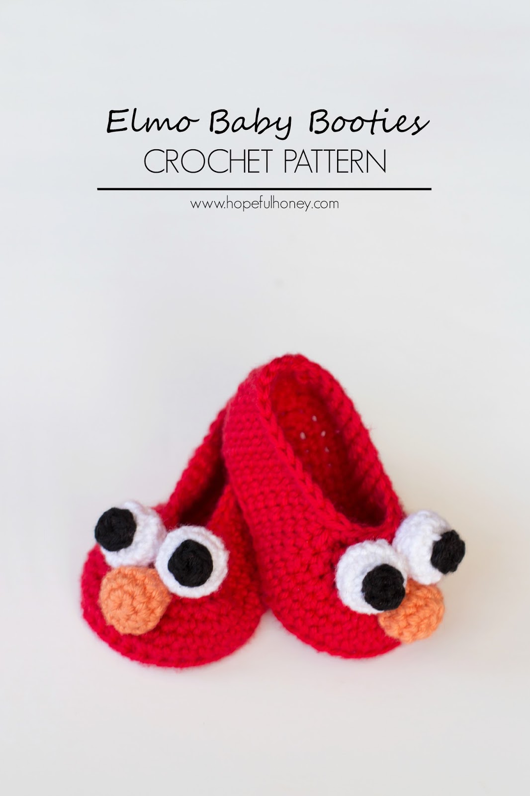 Elmo Inspired Baby Booties Crochet Pattern - Hopeful Honey